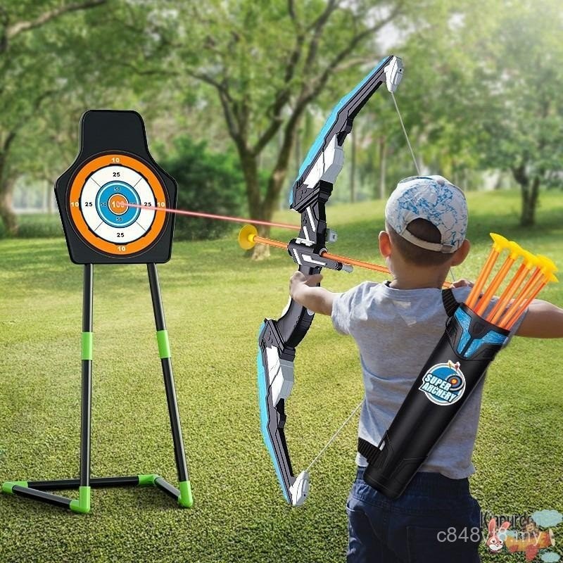 Busur dan anak panah mainan kanak-kanak memanah luar menembak budak ...