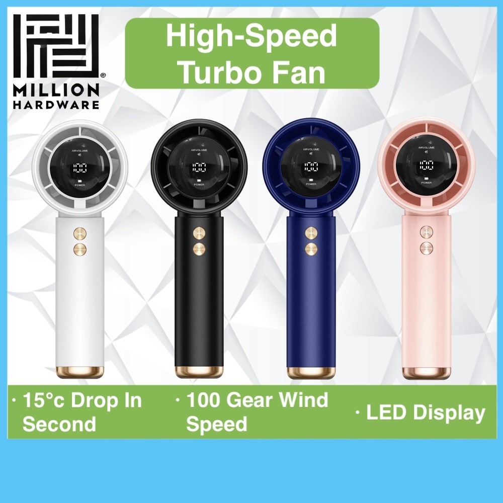 Model N68 100-Speed LED Display High Speed Turbo Mini Fan 3000mAh ...