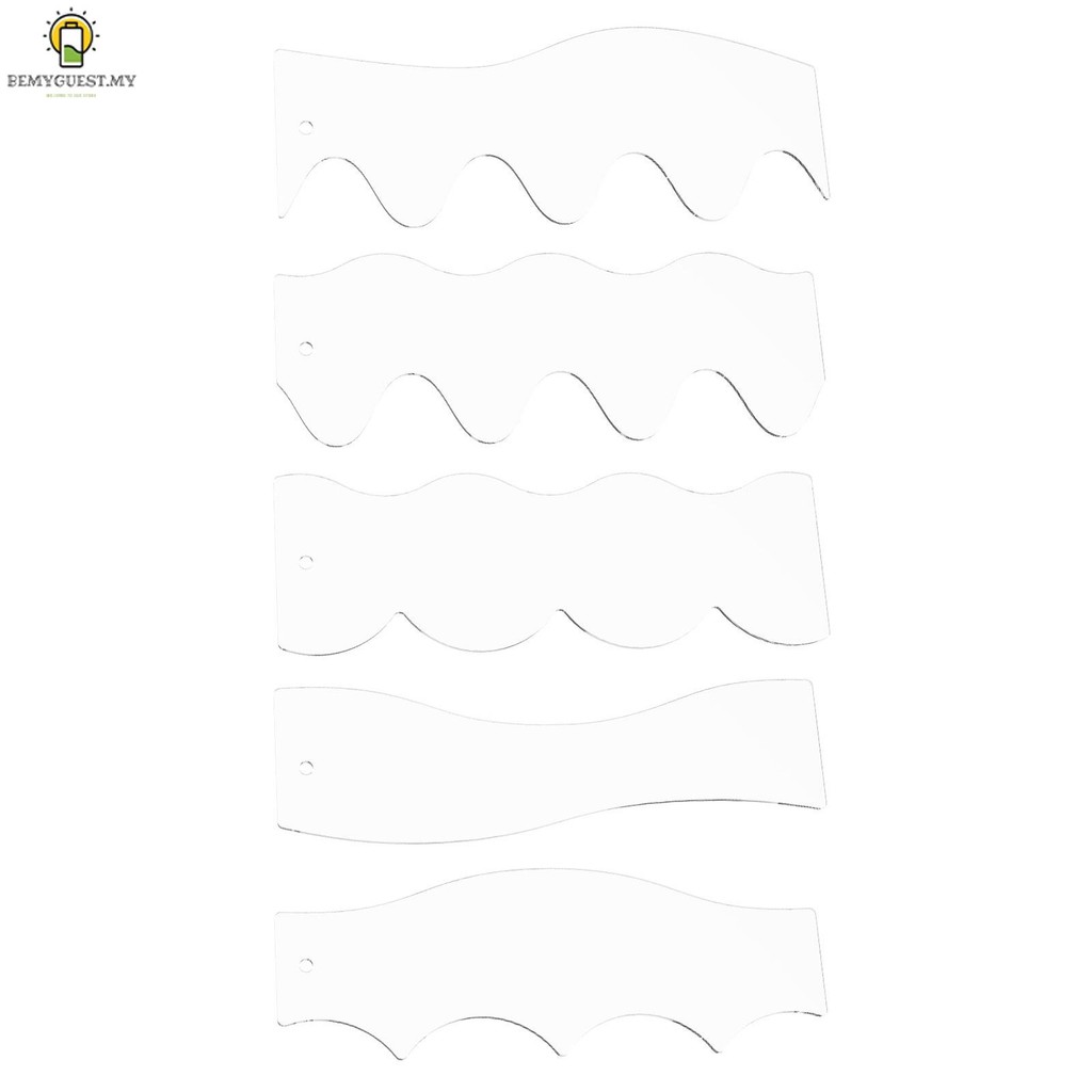 5 Pcs Wave Edge Quilting Ruler and Templates Acrylic Quilting Templates ...