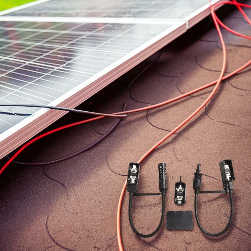 Connector Box Solar Connector 1500V/30A 3-split PVC Safe Panel Adaptor ...