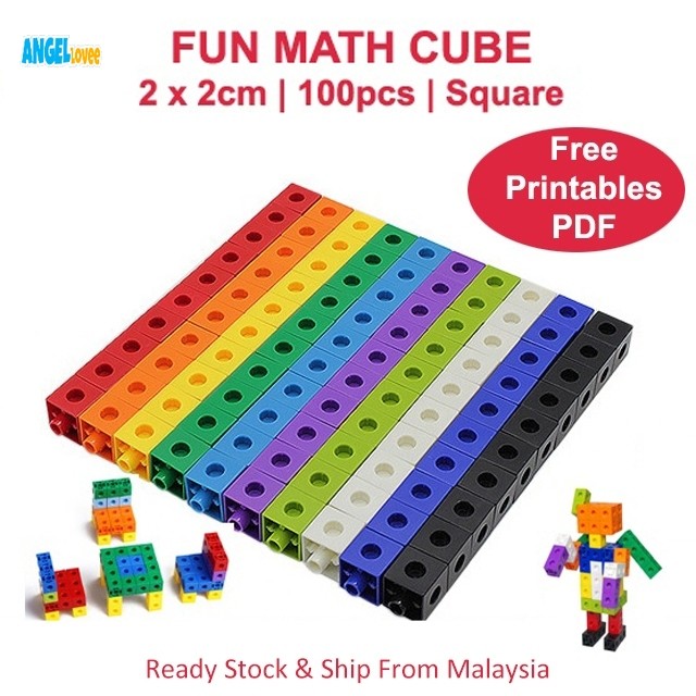 100PCS Counting Math Cube Baby Educational Toy Mathlink Cube Graphic ...