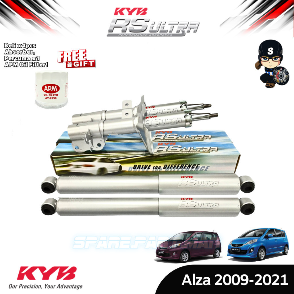 KYB RS ULTRA Perodua Alza (2009-2021) Heavy Duty Absorber With Boot ...