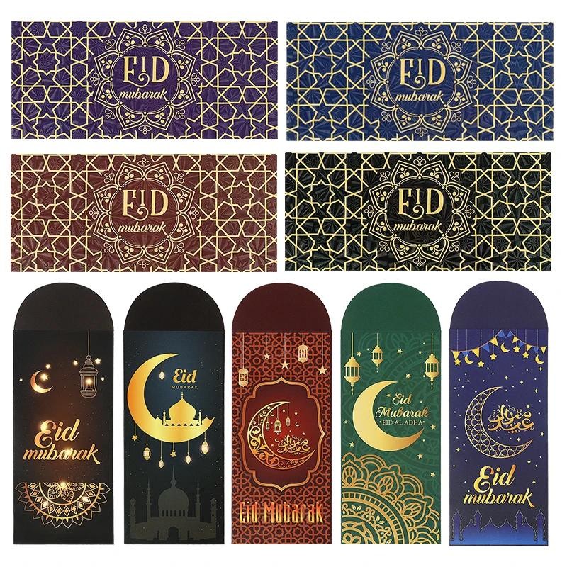 6pcs 2025 Sampul Duit Raya Islam Muslim Green Envelope Hari Raya Red ...