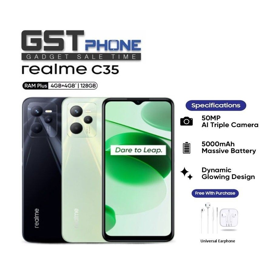 realme C35 (4GB+4GB Extended Ram+128GB Rom) (Original Malaysia Set ...