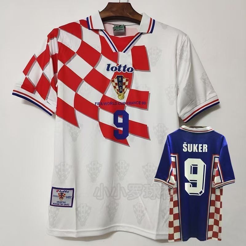1998 Croatia Home Retro Soccer Jersey Football | Shopee Malaysia