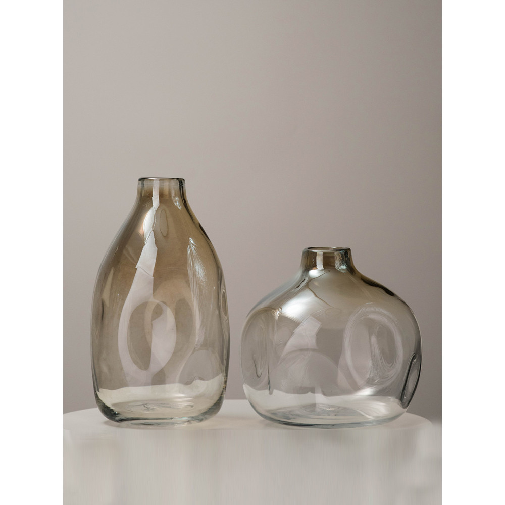 Mewah Lebih Besar Pasu Tidak Teratur Buatan Tangan Bekas Bunga Kaca ...