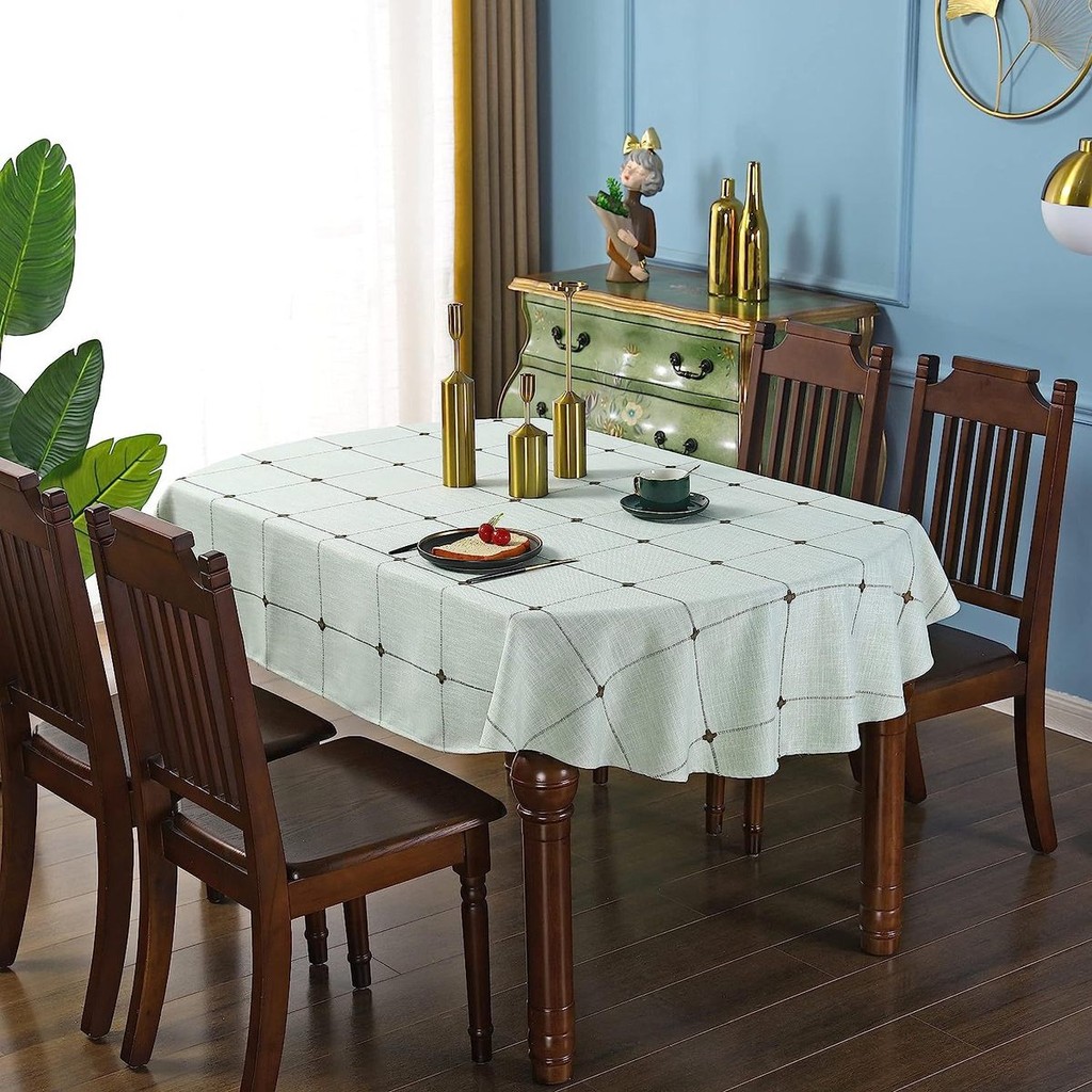 Kain Linen Kapas Bersulam Desa Alas Meja Merah Alas Meja Bujur Kotak ...