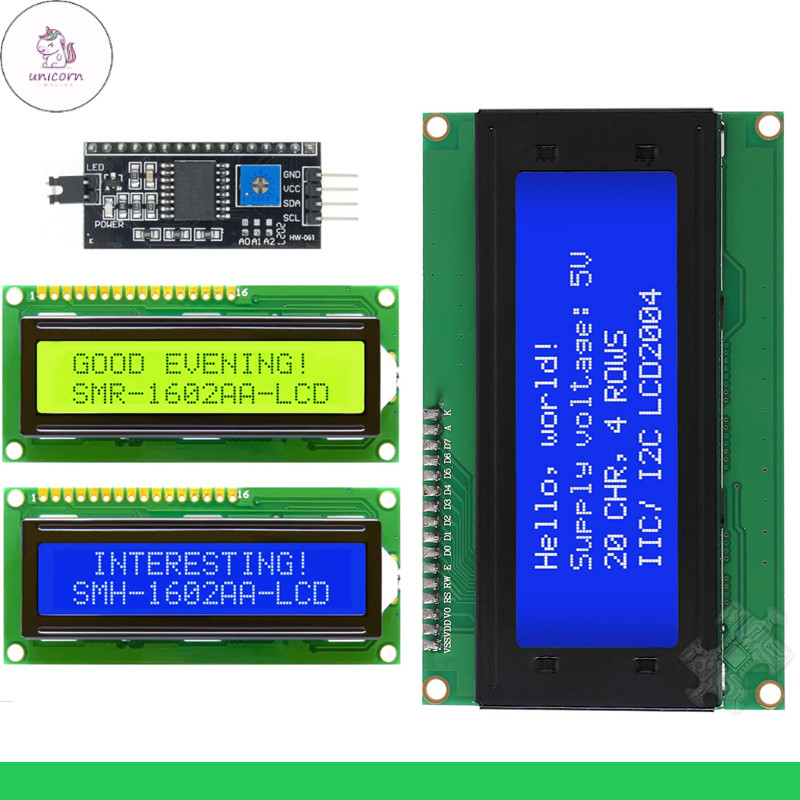 UN ENGLAB LCD1602A LCD2004 Display Module, Blue Green, Arduino LCD16×2 Display Board, IIC I2C ...