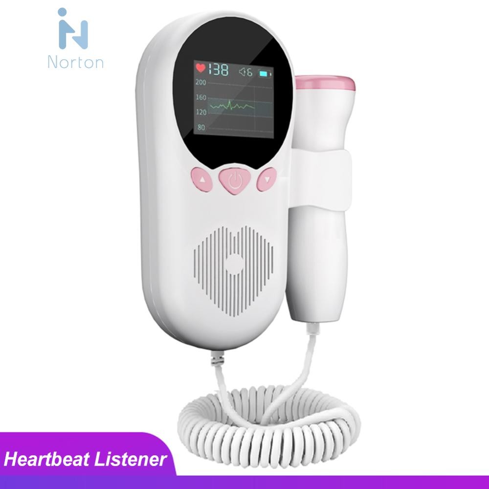 Mini Home Fetal Doppler Baby Heartbeat Monitor 3MHz LCD Screen Fetal ...