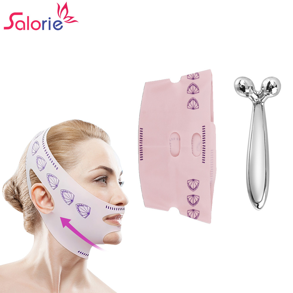 Salorie Face Slimming Mask Elastic Bandage V Face Band & 3D Massage ...