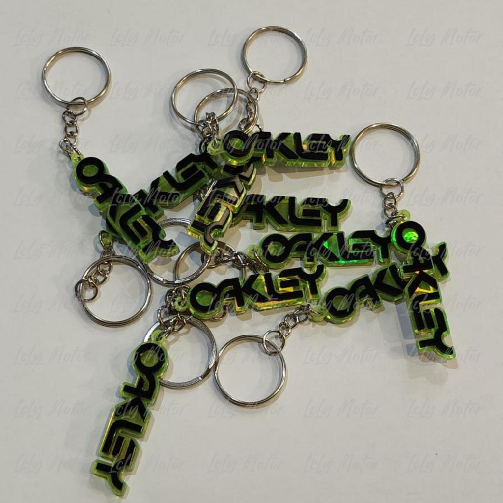 Oakley Keychain Timbul Acrylic Tulisan Dan Logo Warna Flourescent ...