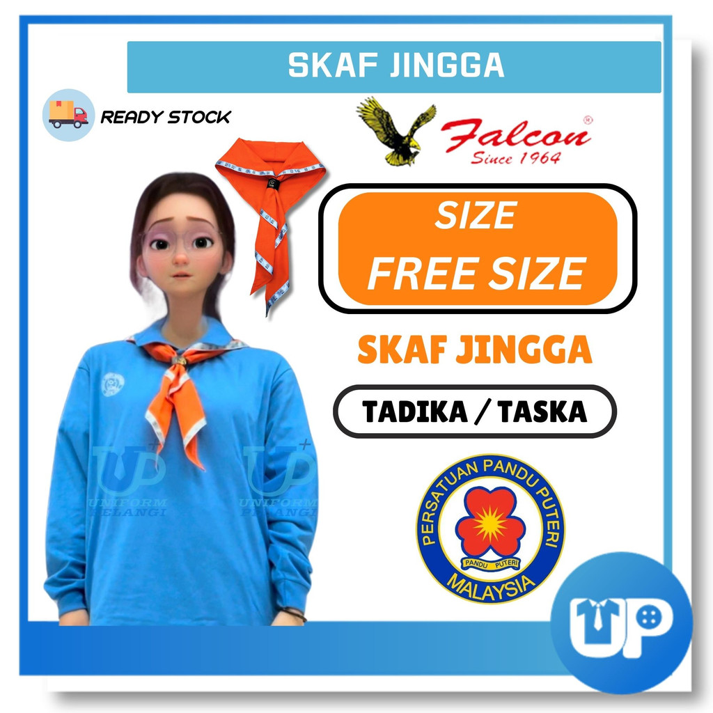 Skaf Jingga (Tadika/Taska) Scarf with Logo PPPM Skaf Persatuan Pandu ...