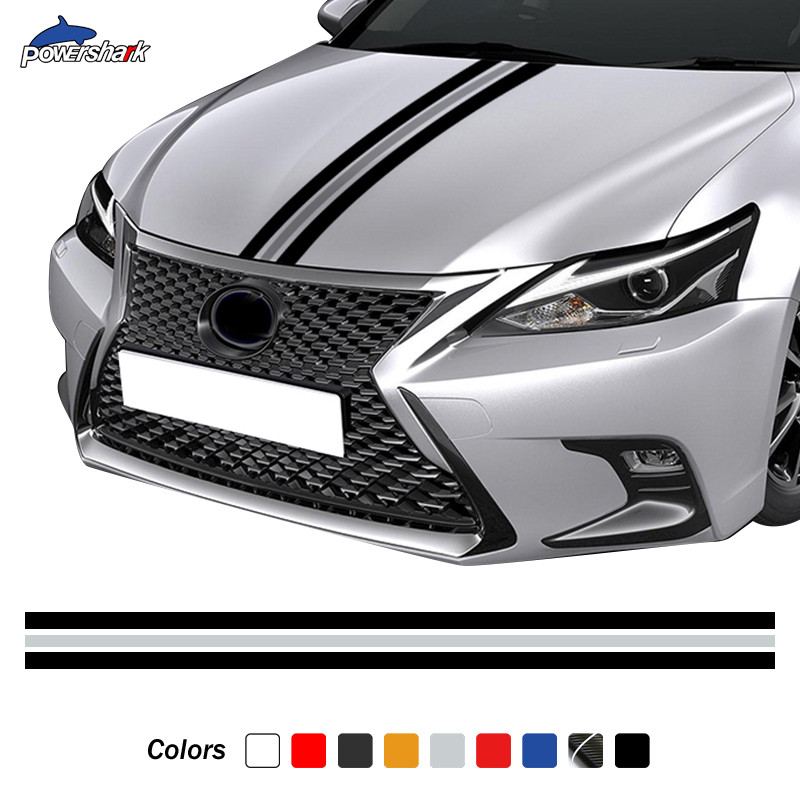 Racing Car Hood Bonnet Stripes Sticker Engine Cover Decal For Lexus CT ...