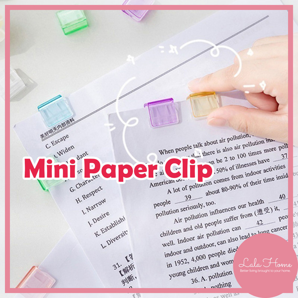 10PCS Portable Mini Colored Plastic Pusher Binder Clips Documents Test ...