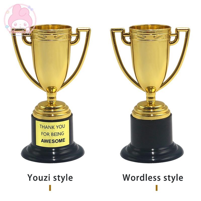 thewoodfamer 5Pcs Plastic Golden Mini Award Trophy Toys Prizes For Kids ...