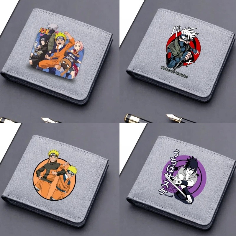 NARUTO Cartoon Folding Wallet Portable Zipper Wallet Can Hold Coins and ...