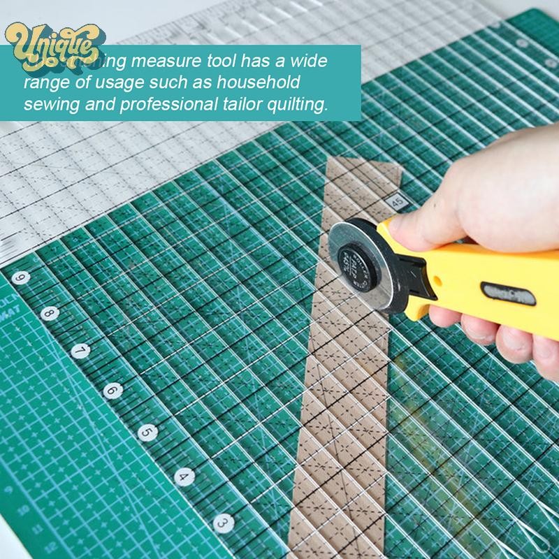 (Unique) 5 In 1 Quilt Cutting Ruler Acrylic Transparent Squared ...