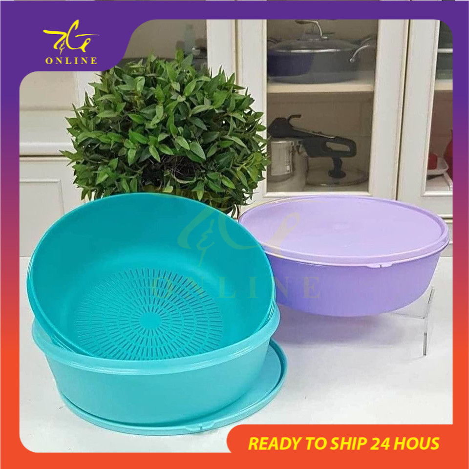Tupperware 3L Modular Bowl with Colander Light Purple Pepel Turquoise ...