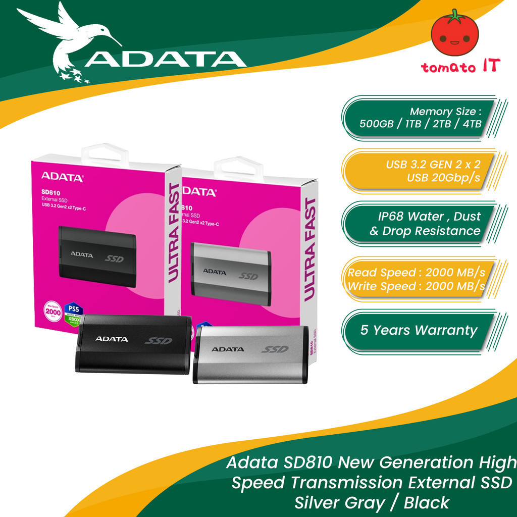 ADATA SD810 External SSD Read Speed UT 2000MB/s (1TB/2TB/4TB) | Shopee Malaysia