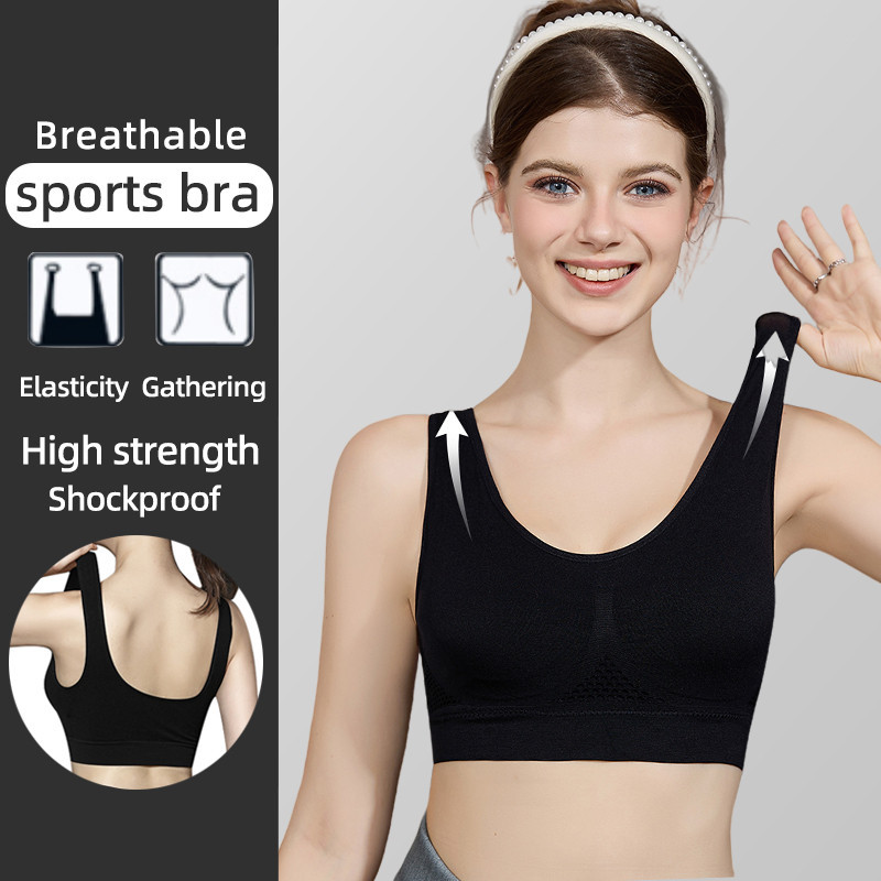 Sport Bra Zip Plus Size Women Underwear Cotton Bra Wireless Full Cup ...