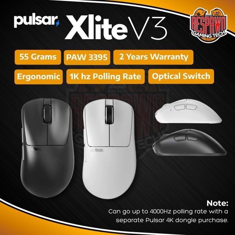 Pulsar Xlite V3 Medium Wireless Gaming Mouse | Shopee Malaysia