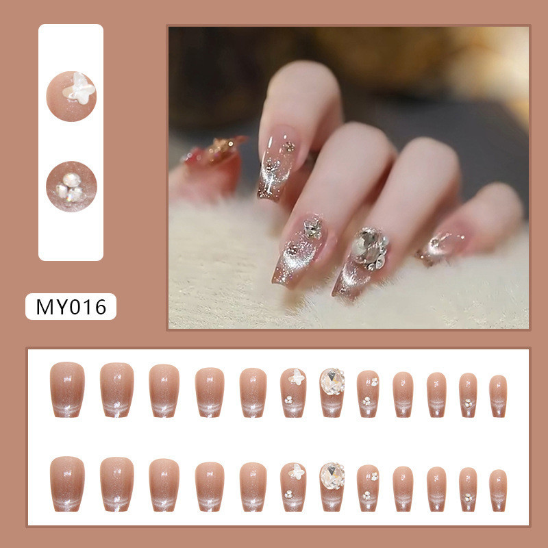 Smiling Cat Eyes Wearing Armor Detachable French Cat Eyes False Nails ...