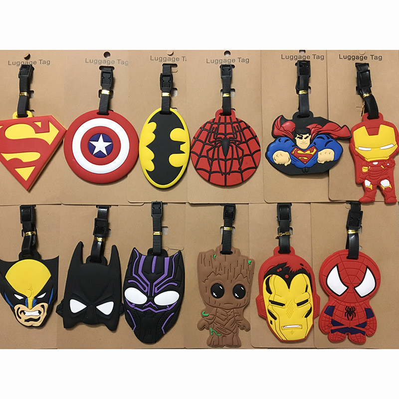 The Avengers Super Hero America Captain Spiderman Luggage Tag Silica ...