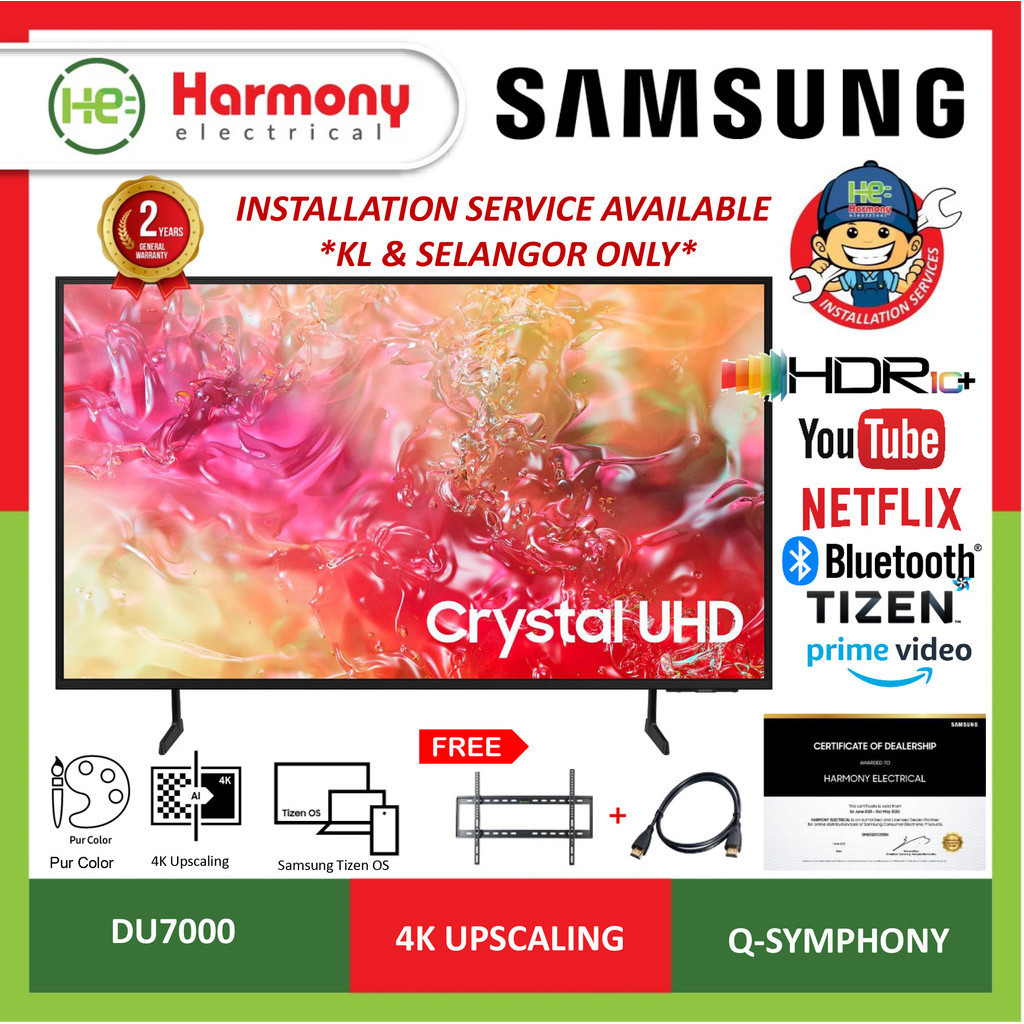 SAMSUNG 43" 50" 55" 65" 75" 85" 4K UHD Smart TV DU7000 UA55DU7000KXXM / UA65DU7000KXXM ...