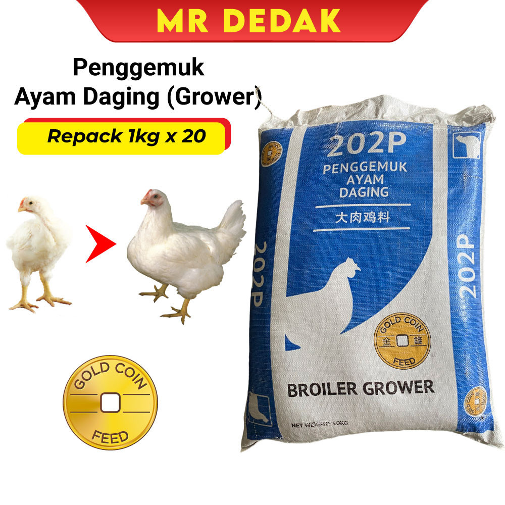 [20KG] [202P] [REPACK] Dedak Makanan Ayam Pembesaran Gold Coin 202 P ...