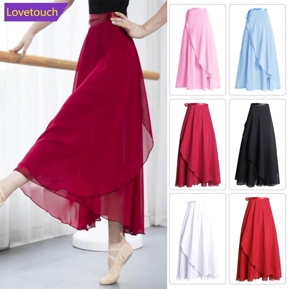 LOVETOUCH Tie Up Ballet Skirt Long Chiffon Dance Skirt Fairy Chiffon ...