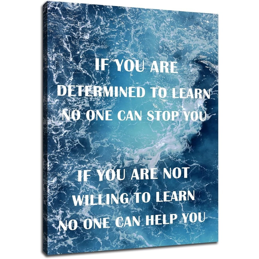 Motivational Canvas Wall Art Inspirational Saying with Ocean Wave ...