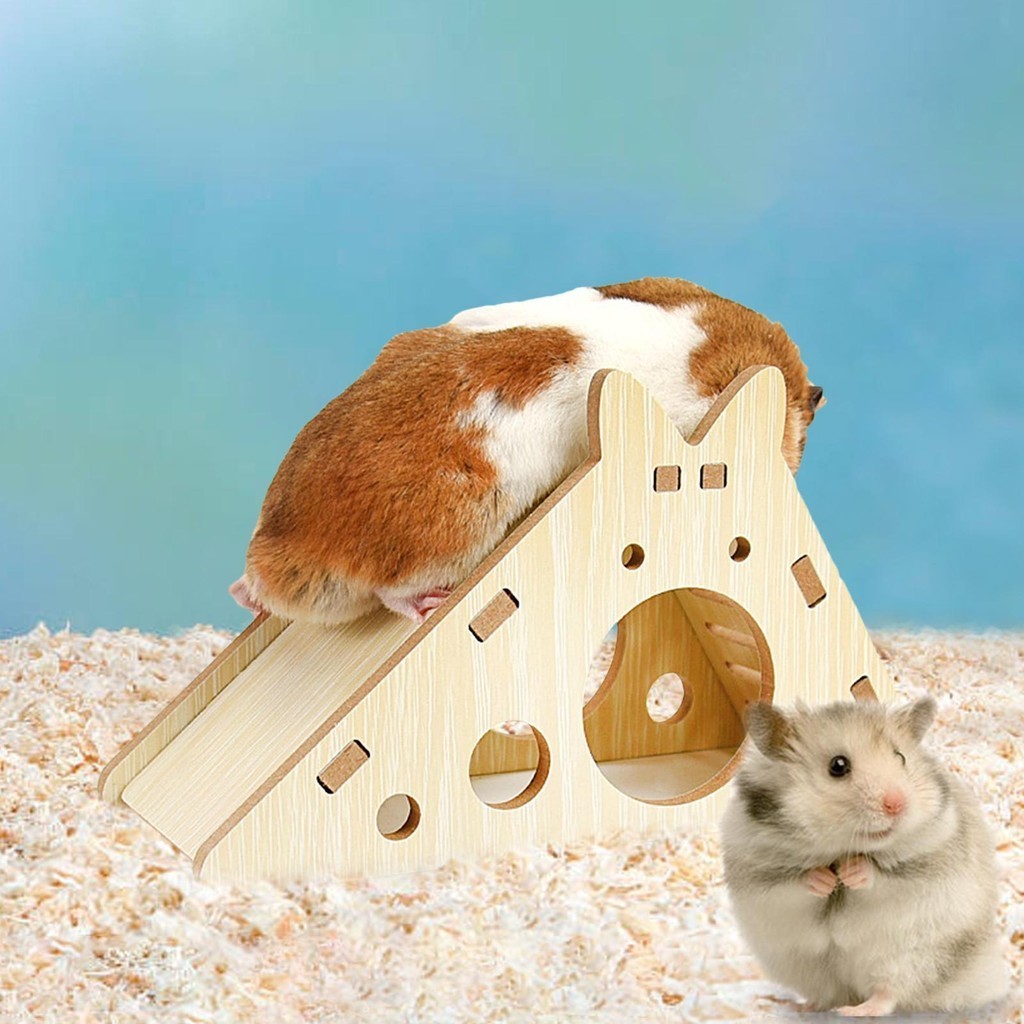Wooden Hamster House Wood Hamster Cage House Small Animal Hideout ...