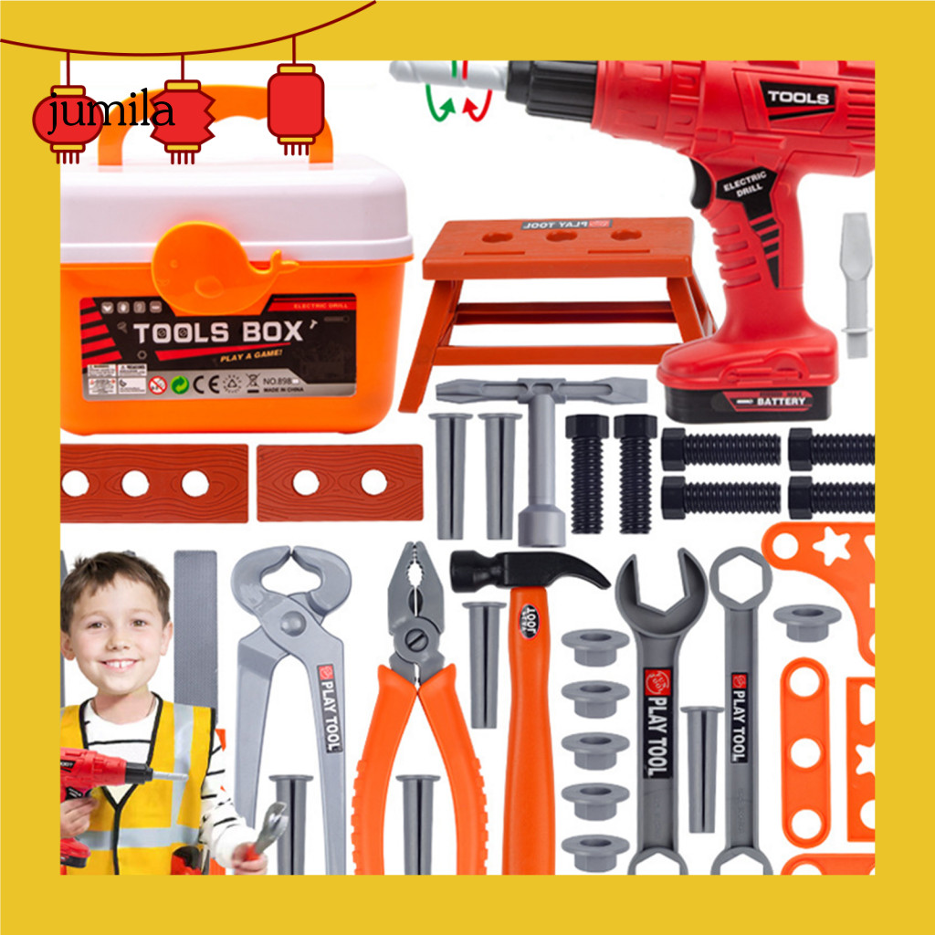[JU] Multi-accessory Pretend Play Tool Set Capacity Toy Storage Toolbox ...
