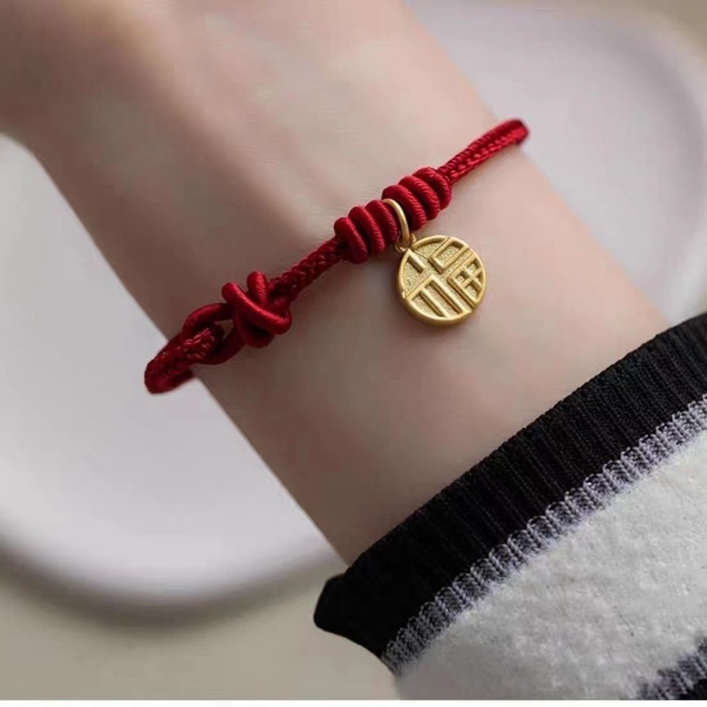 Hand-woven Red String Hand Rope Couple Finished Product Benming Year ...