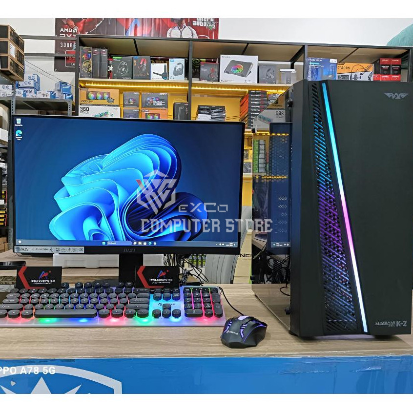 Pc CPU GAMING FULLSET Intel QuadCore ram 8GB curved 24" Smooth ...