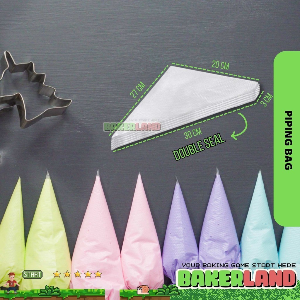 100pcs Plastic Piping Bags / Triangular Plastic / BUTTERCREAM Plastic ...