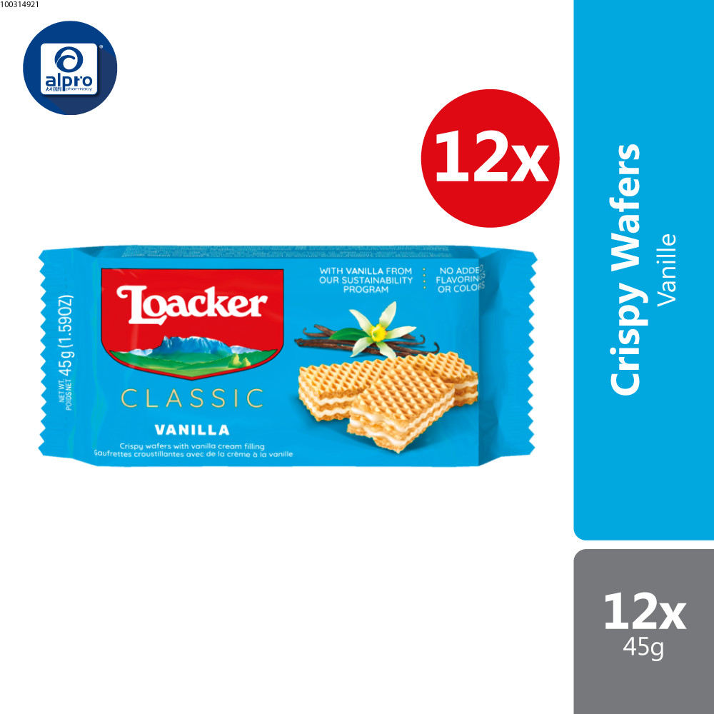 Loacker Vanilla 45g x 12 | Refined Wafer Creation With Exquisite ...
