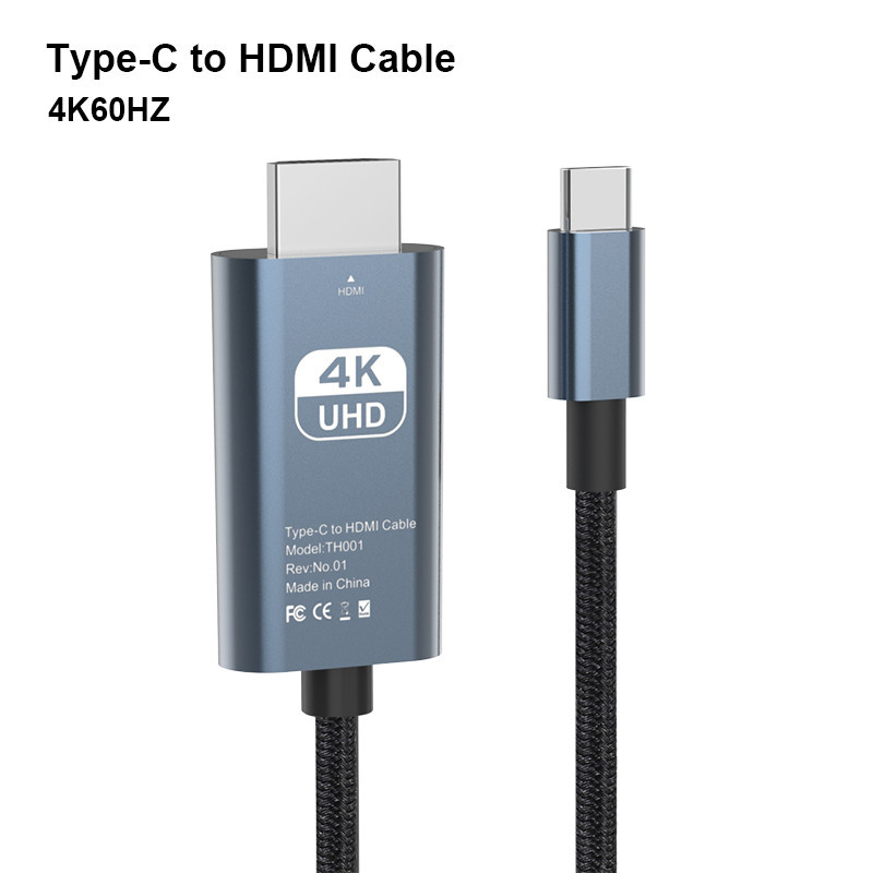 Original Screen Connect Type C To HDMI Cable 4K*2K 30/60HZ 2M USB-C 3.1 Projector Display Audio ...