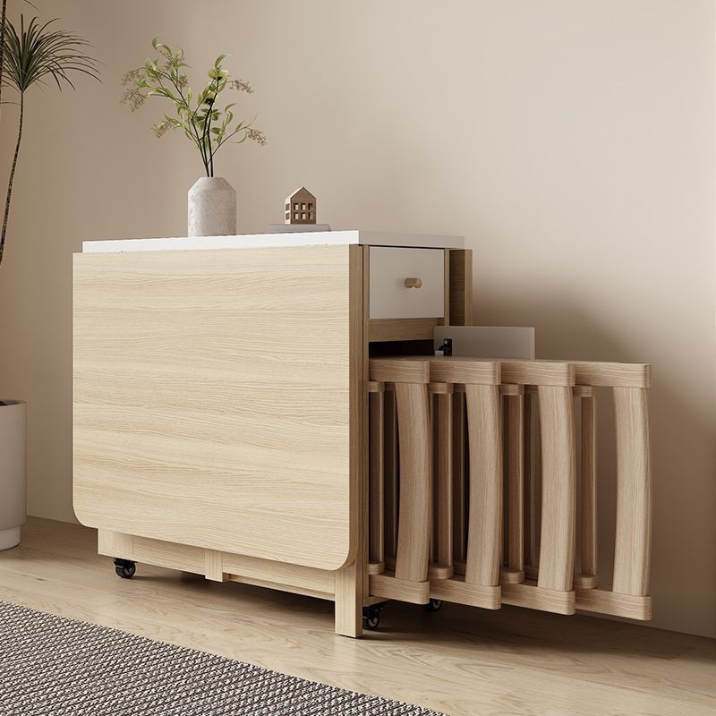 Cream Style coffee table foldable table Small Apartment Household ...