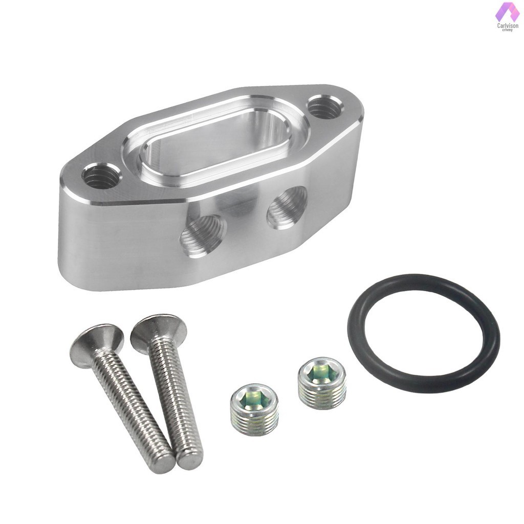 Oil Feed Line Adapter Plate LS TWIN TURBO DUAL 90 degree 1/8'' NPT LS1 ...