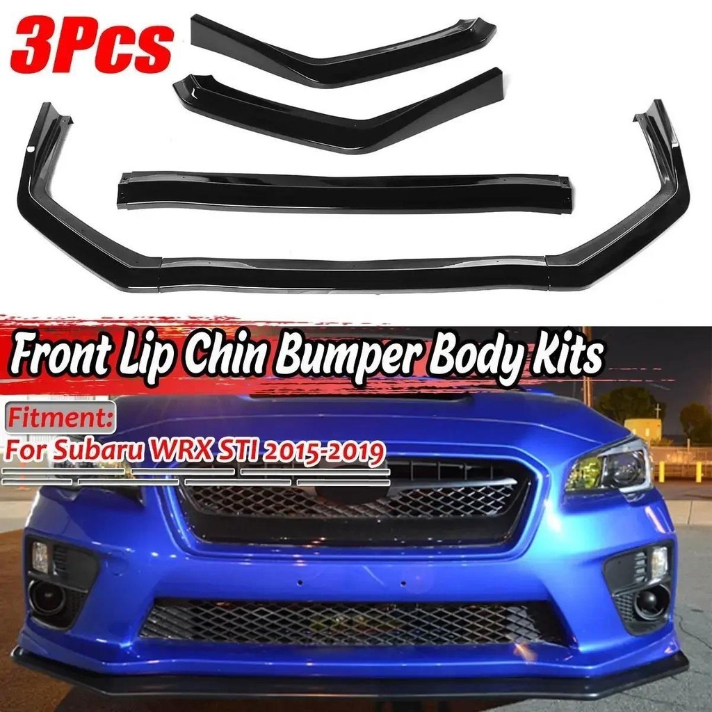Gloss Black Front Bumper Lip Chin Bumper Splitter Diffuser Protector ...