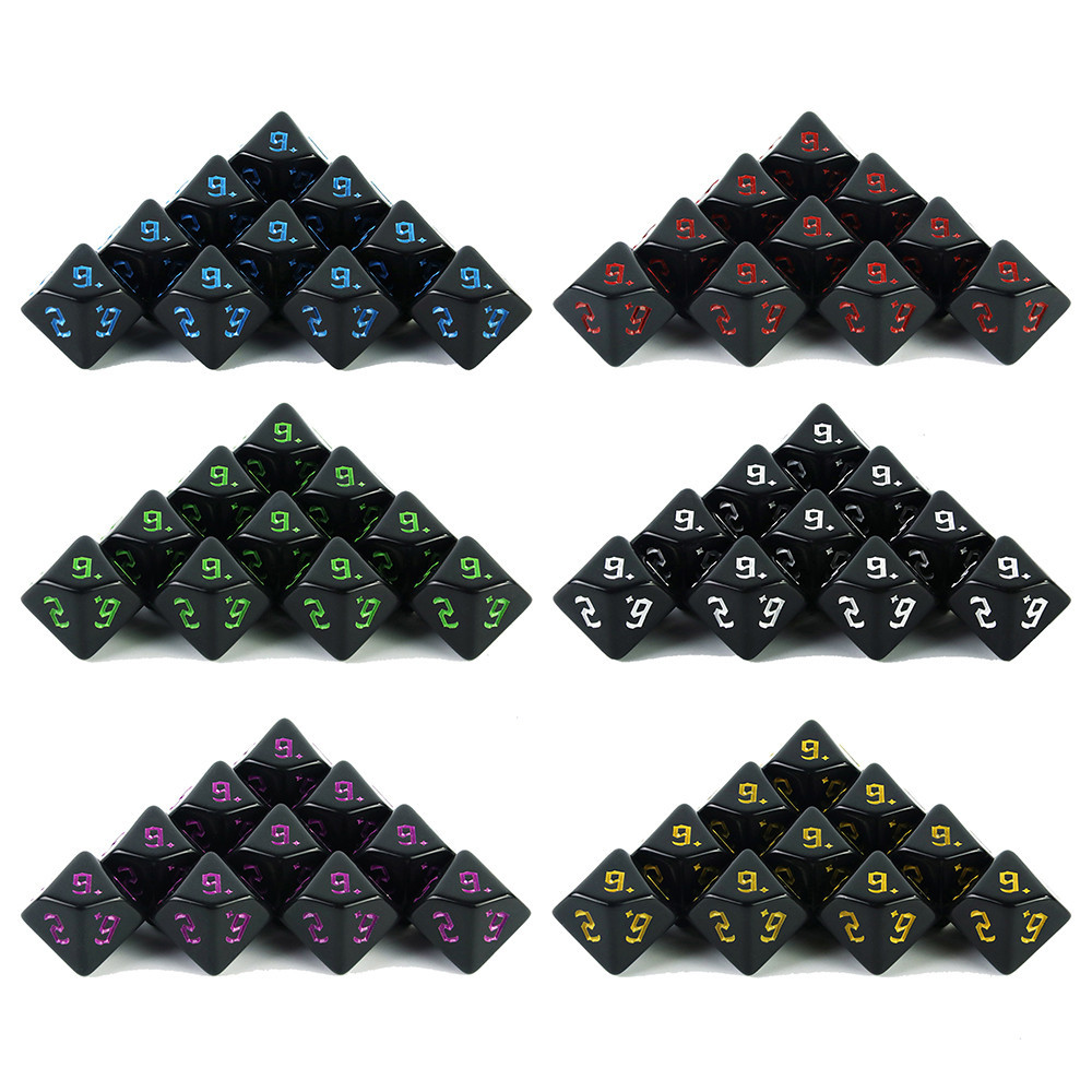 10pcs Polyhedral Dice D10(0-9) Dice Set for TRPG DND Games DIY Board ...