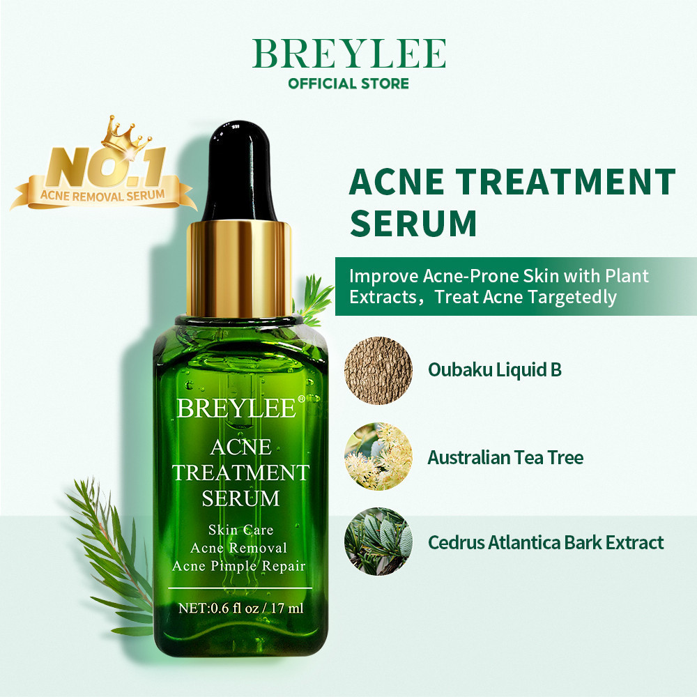 BREYLEE Acne Treatment Serum Facial Essence Skincare Anti Acne Pimple Scar Removal Cream (17ml ...