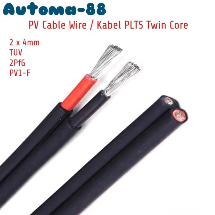 Plts Cable 2x4mm PV Cable Twin Core 4mm PV-1F Solar Cell Solar Panel ...