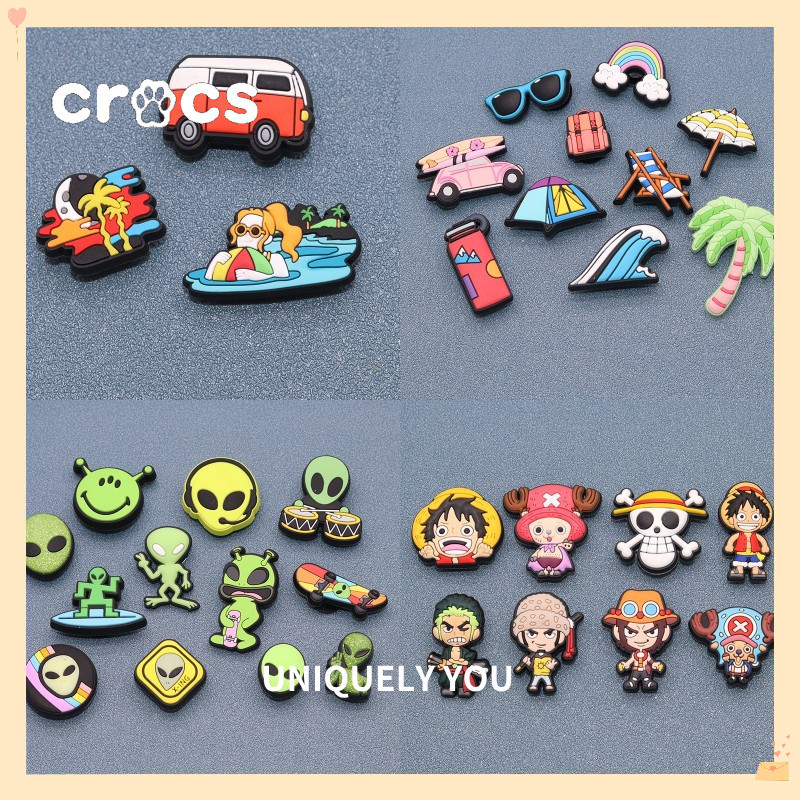 hole jibbitz Alien Croc Shoe Buckle Cute Cartoon Shoe Flower charm hole ...