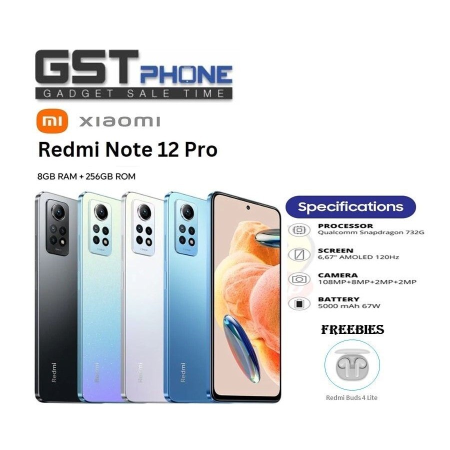 Xiaomi Redmi Note 12 Pro 8GB Ram+256GB Rom (Original Malaysia Set) With ...