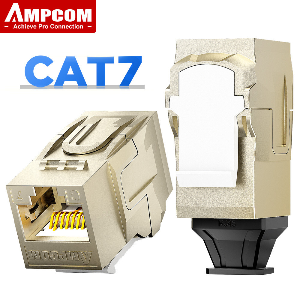 AMPCOM CAT7 RJ45 Inline Coupler Keystone Jack, CAT6A CAT6 Full Zinc ...