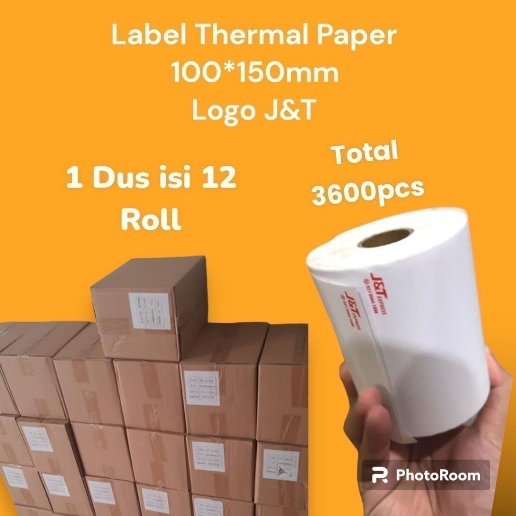 Thermal Label Paper 150x100mm JNT LOGO BARCODE LABEL 1 DUS CONTAINS 12 ...
