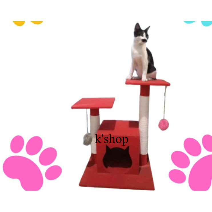 Good Quality 2-pole CAT TREE CAT HOUSE - CAT HOUSE - Nutmeg CAT HOUSE ...