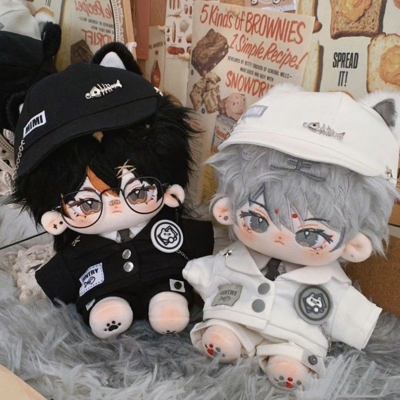 20cm Cotton Doll Clothes Cool Handsome Suit Black Meow Butler Doll ...